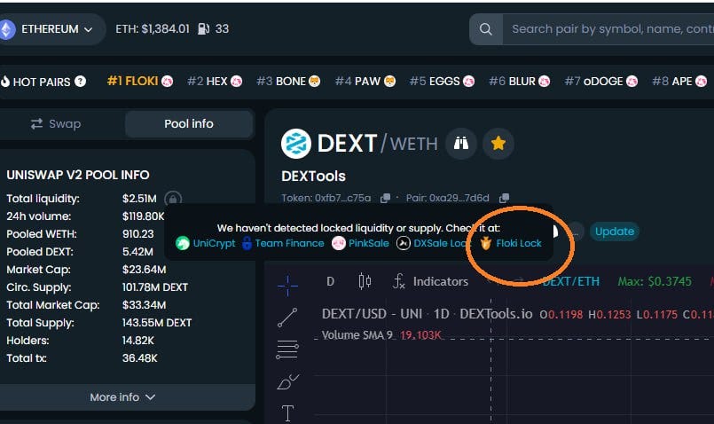 Dextools Integrates Floki S Flokifi Locker Protocol Floki Medium