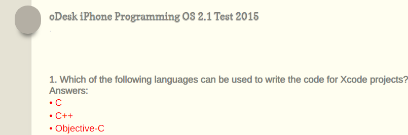 Upwork/oDesk iPhone Programming OS 2.1 Test Answers - Education Blog ...