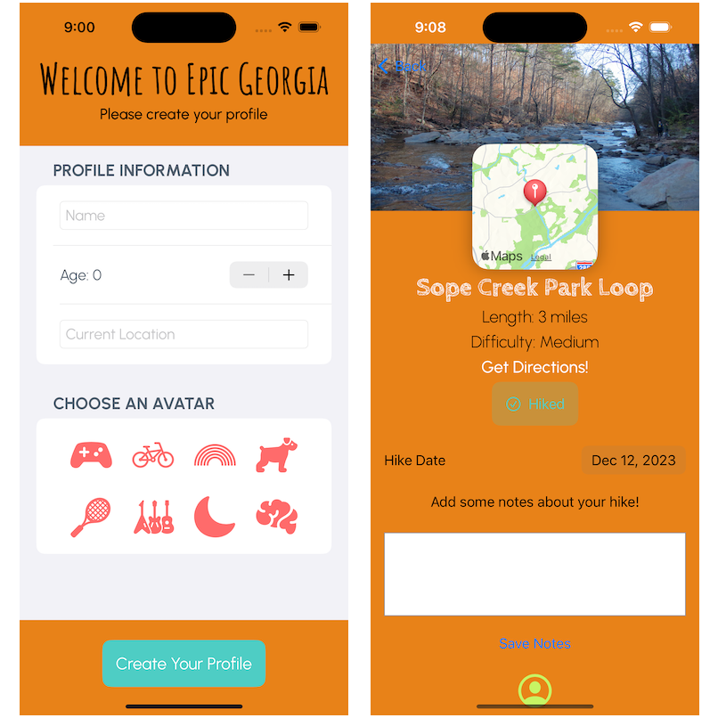 Epic Georgia Hiking App. A simple app that helps a Georgia hiker… | by ...