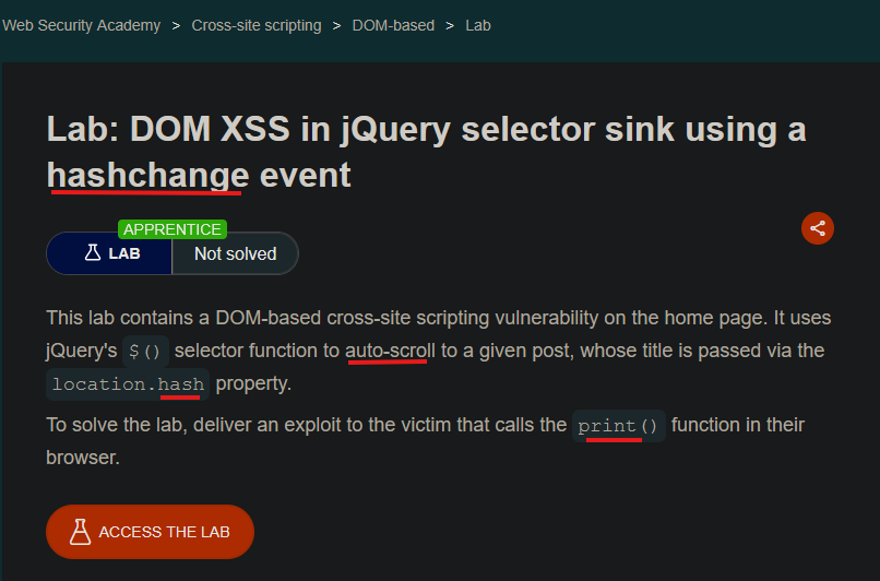 DOM XSS in jQuery selector sink using a hashchange event — PortSwigger ...