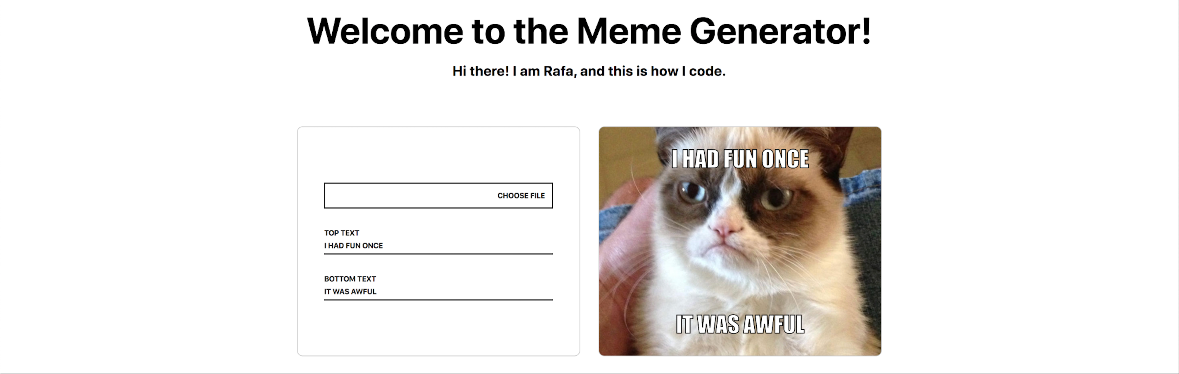 Grumpy Cat Meme Generator