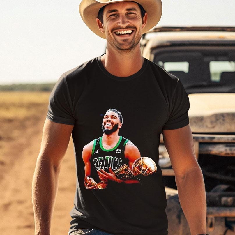Jayson Tatum Boston Celtics Hug Trophy Nba Finals 2024 Shirt - Meliora ...