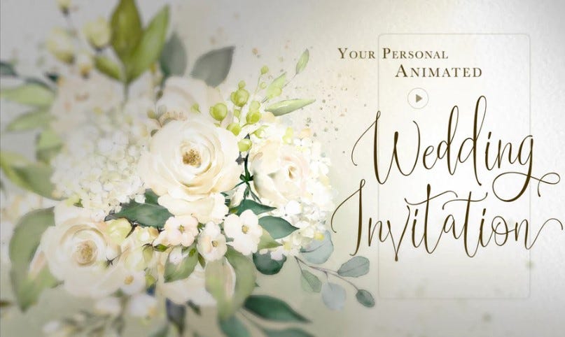Floral Wedding Invitations - Motion Stamp - Medium