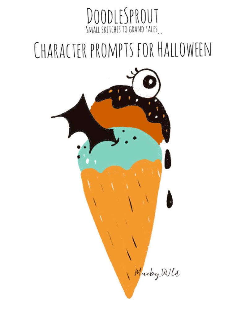 10 CHARACTER PROMPTS FOR CREATING CUTE HALLOWEEN DRAWINGS | by maeby ...