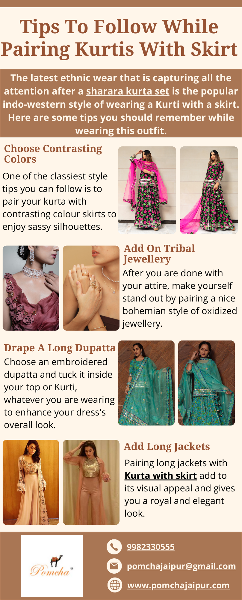 Tips To Follow While Pairing Kurtis With Skirt - Pomcha Jaipur - Medium