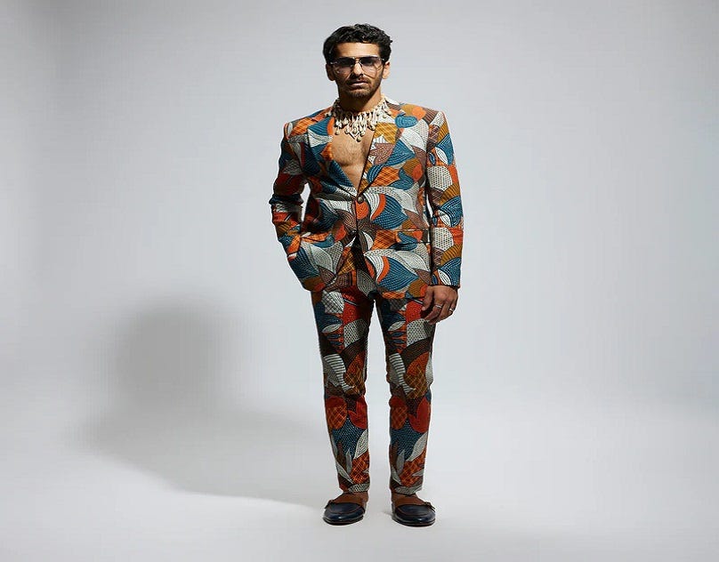 Printed Blazer for Men - SVA Couture - Medium