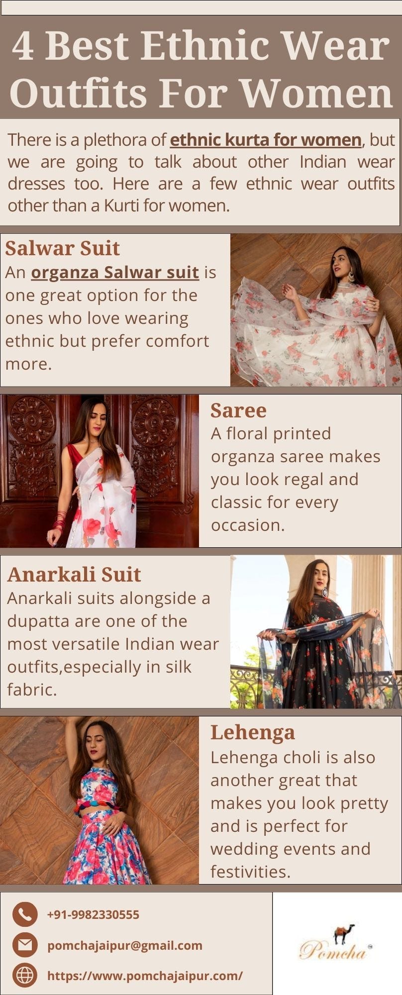 4 Best Ethnic Wear Outfits For Women - Pomcha Jaipur - Medium