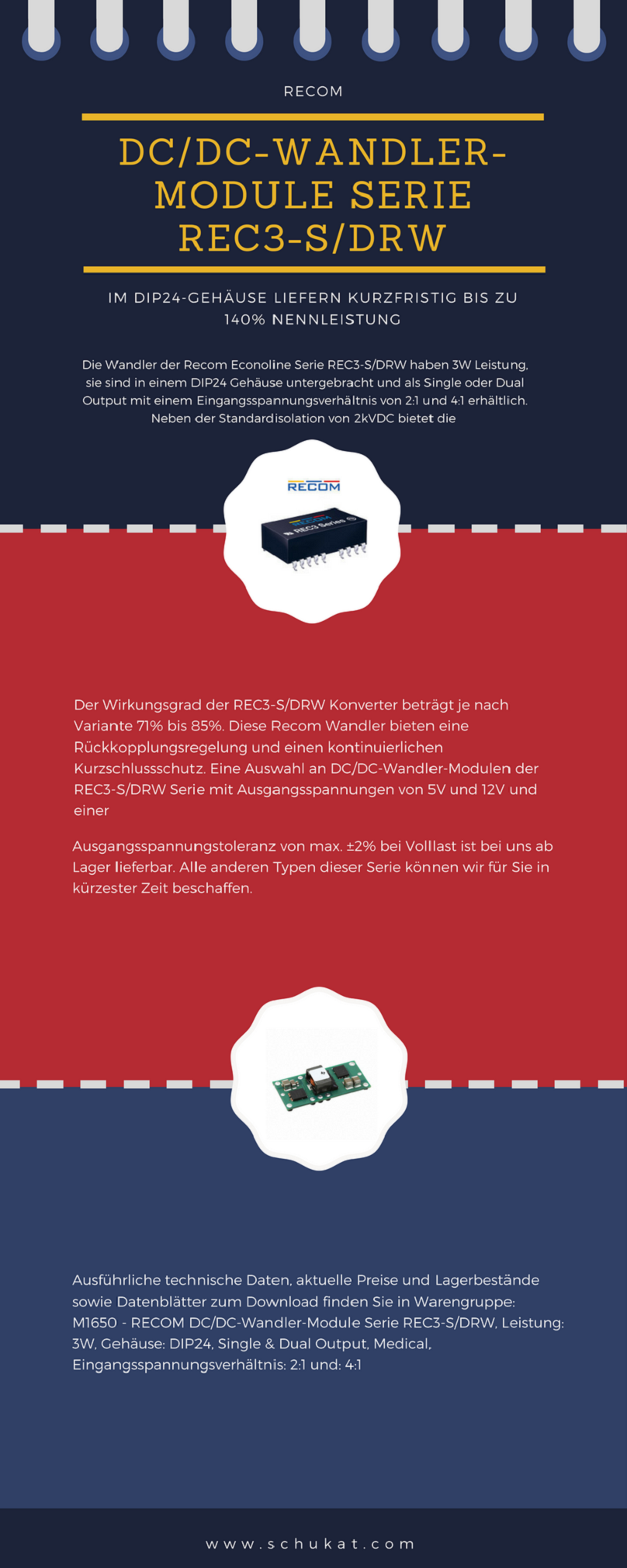 Recoms DC/DC-Wandler-Module Serie REC3-S/DRW | by Schukat | Medium
