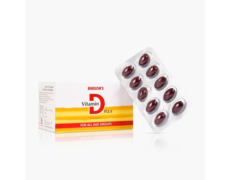 Capsules containing Vitamin D Plus-Immunity Booster from Bakson ...