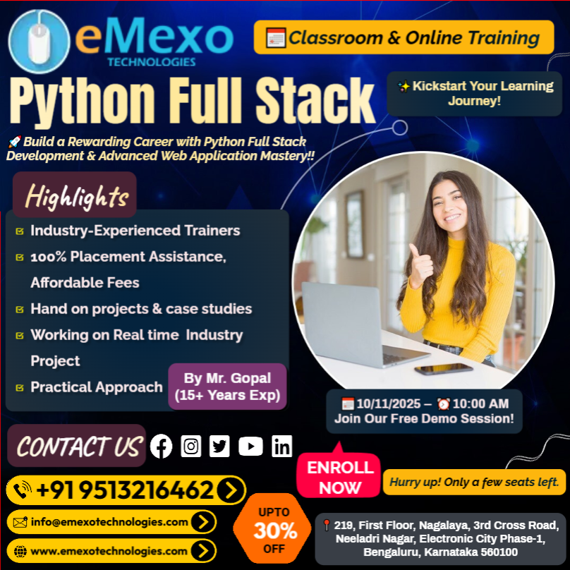 Python Full Stack Training in Electronic City, Bangalore🐍 — eMexo ...