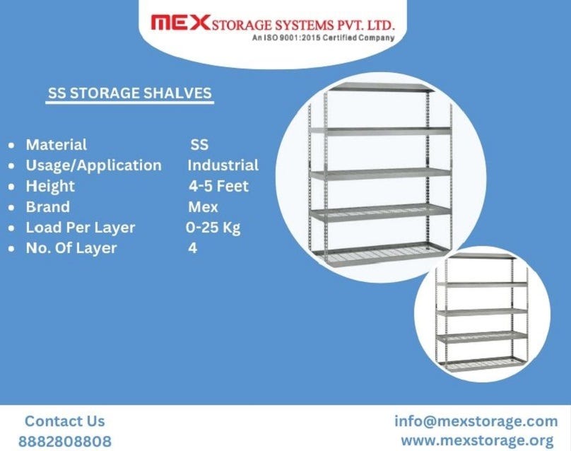 SS Storage Shelves - MEX Storage Systems Pvt. Ltd. - Medium