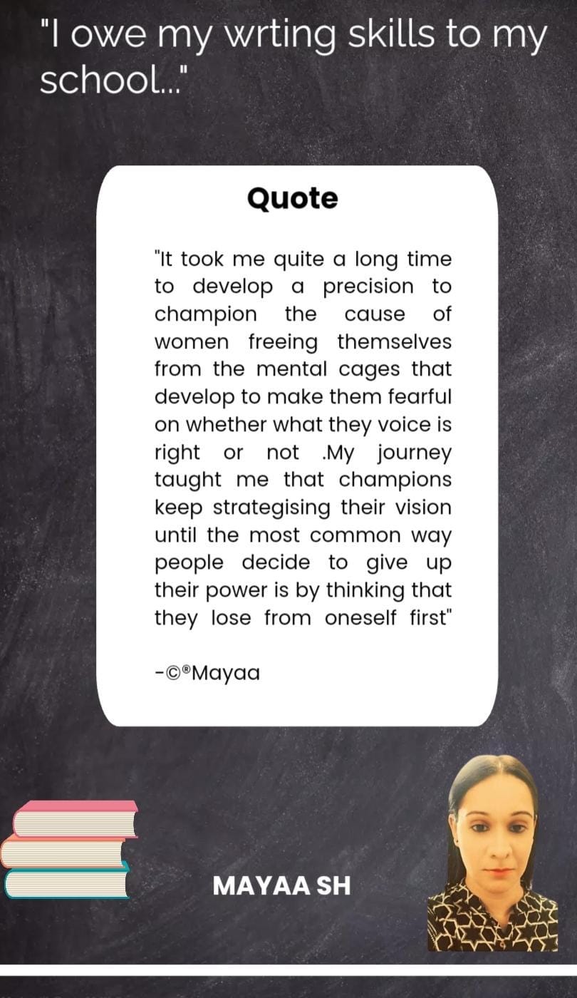 Mayaa SH | "I Owe My Writing Skills To My School" | by Publishing ...