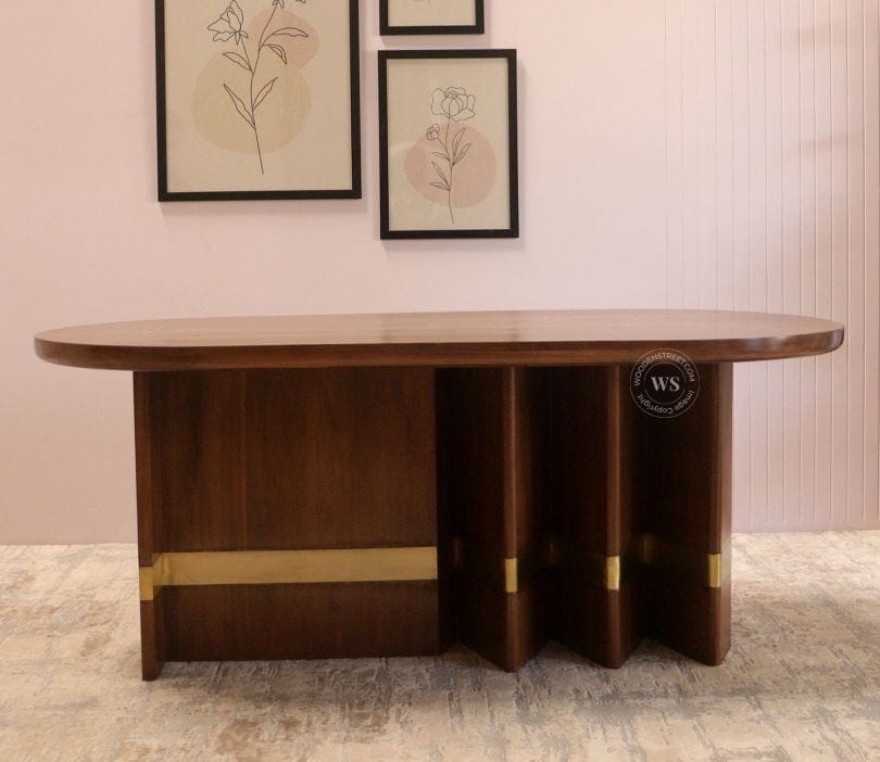 Adhrit Teak Wood Brass Inlay 6 Seater Dining Table | by Richatak | May ...