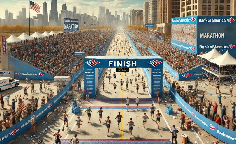 Mile After Magnificent Mile. This was a finish line. But my race ...