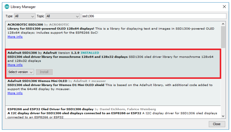 Cara install SSD1306 OLED Library — ESP 32 - Eleanora Felicia - Medium