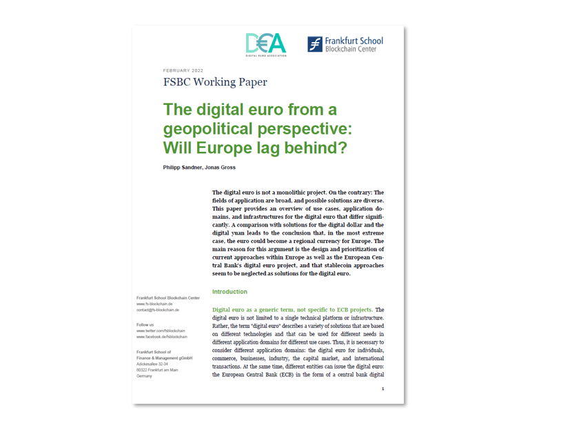 The digital euro from a geopolitical perspective: Will Europe lag ...