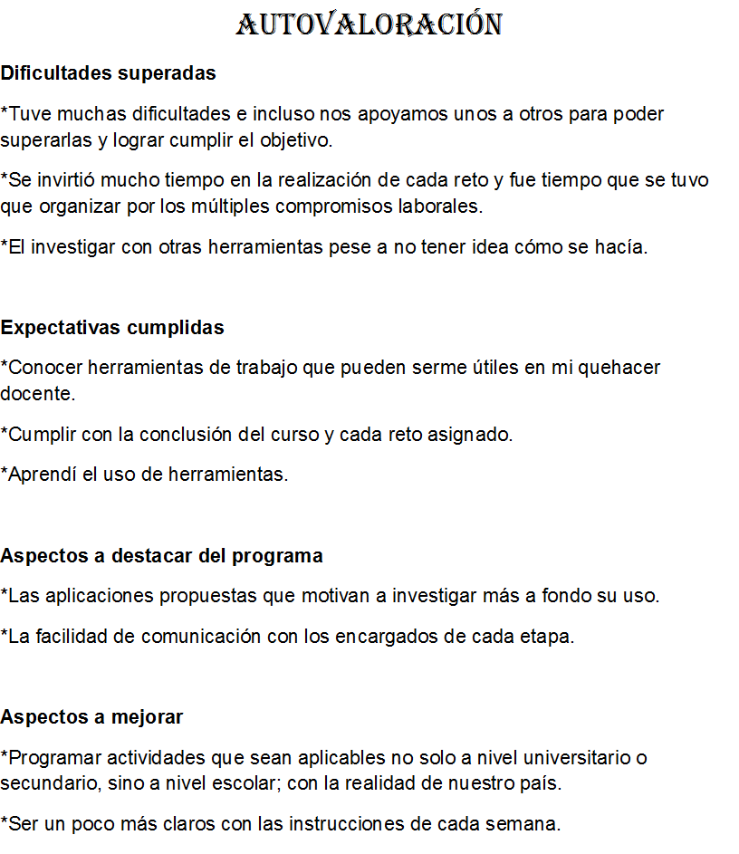 Autovaloración Curso: Conecta2 | by Wendy Brenes García | Medium