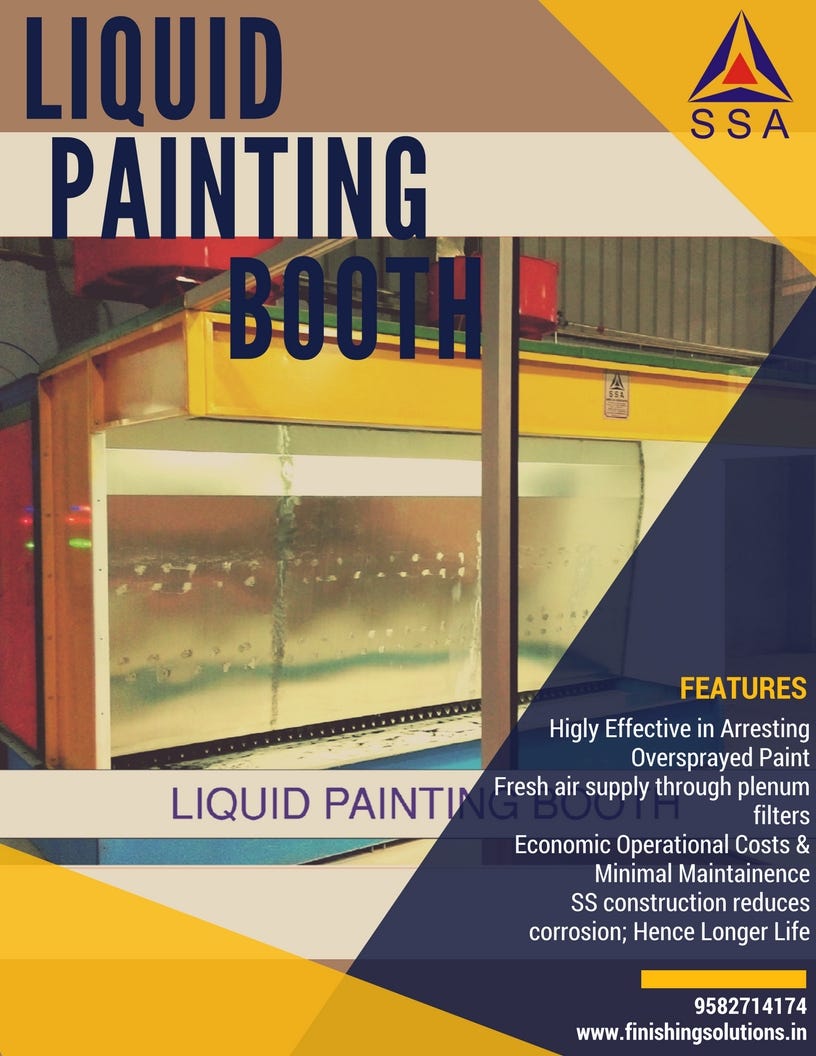 SSA designed liquid paint booth is proven product for all type of ...