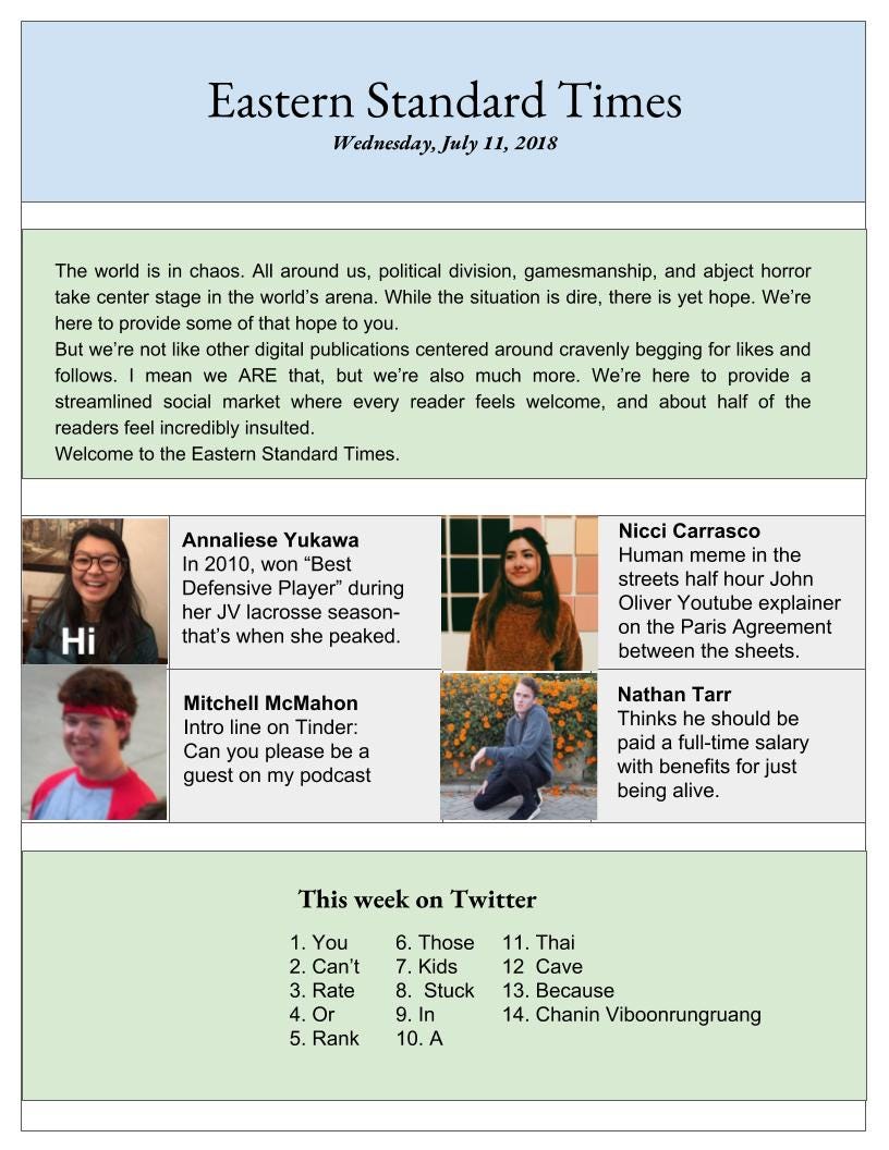 Volume 1, Issue 1 | by Eastern Standard Times | Medium