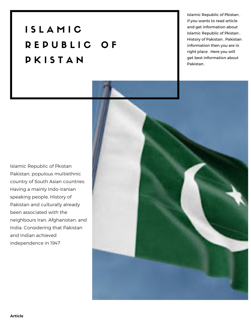 Islamic Republic of Pkistan || History of Pakistan || Pakistan ...