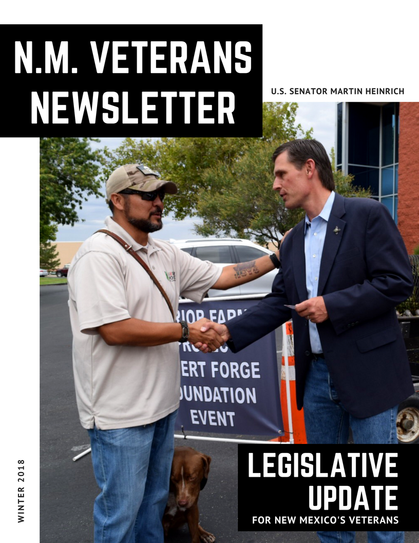 My Veterans Newsletter, Winter 2018 | by Martin Heinrich | Medium
