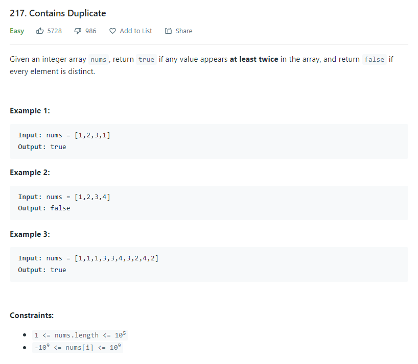 LeetCode-Crack: Contains Duplicate (Easy-217) | by Khair Ahammed | Medium