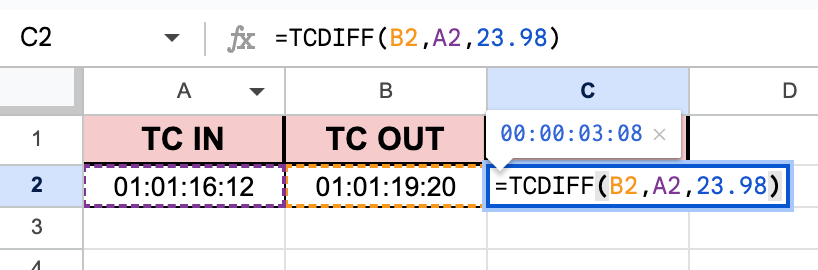Adding & Subtracting Timecodes Google Sheets | Medium