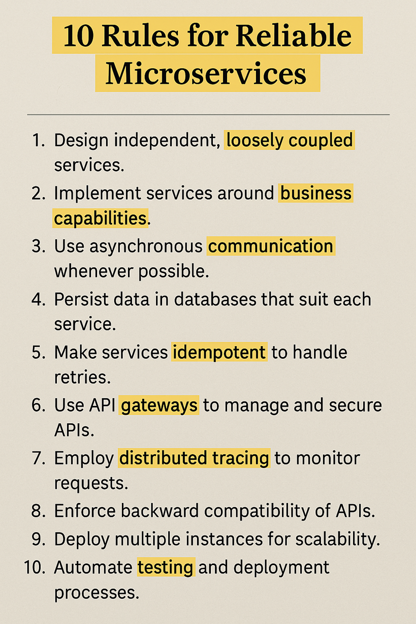 10 Rules for Reliable Microservices | by Soma | Javarevisited | Medium