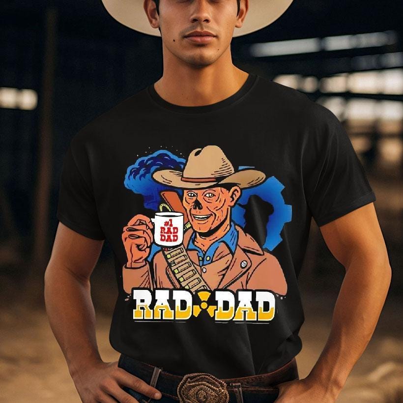Rad Dad Cooper Howard Aka The Ghoul From Fallout Shirt - Dadmom - Medium