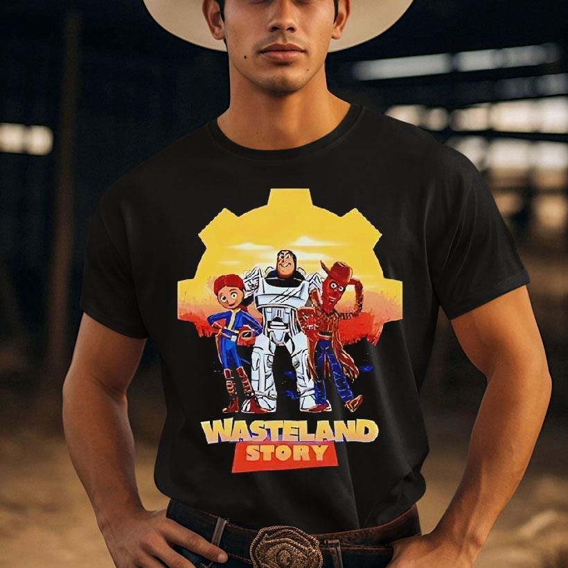 Wasteland Story Mashup Of Fallout And Toy Story Shirt - Dadbest - Medium