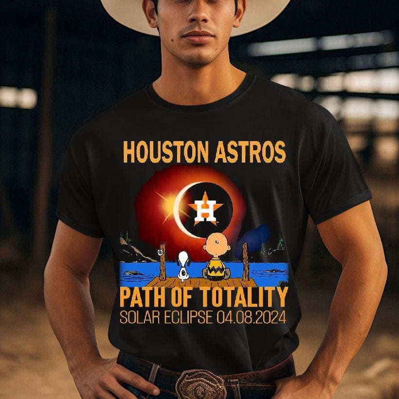 Houston Astros Path Of Totality Solar Eclipse 2024 Shirt - Norris - Medium