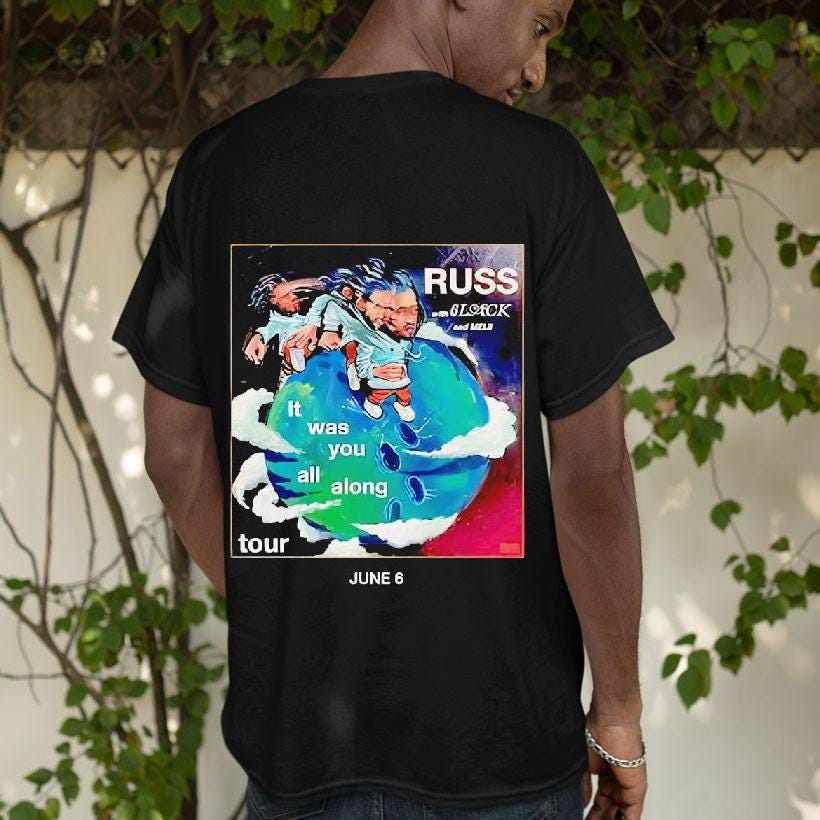 Russ 2024 It Was You All Along Tour Shirt - Dady love - Medium