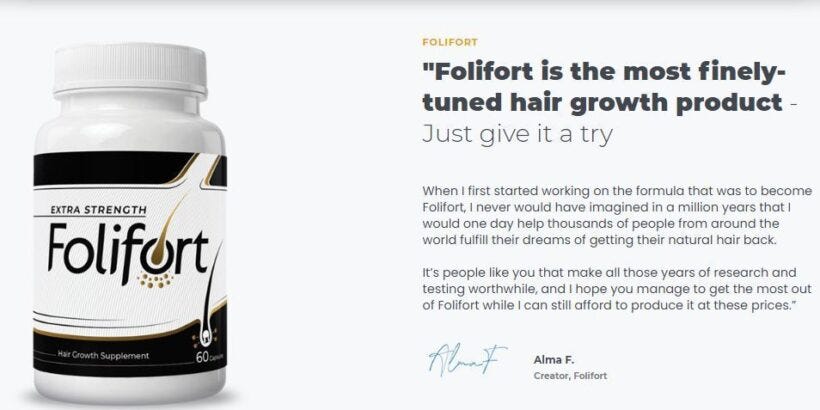 FACTS & BENEFITS OF FOLIFORT HAIR GROWTH SUPPLEMENT | by Pure Health Co ...