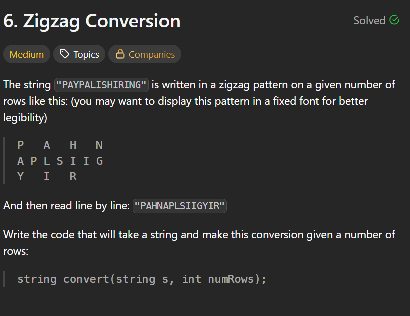 Understanding the Zigzag Conversion Problem (LeetCode #6) | by SATHIYAMURTHY PARTHIBAN ...