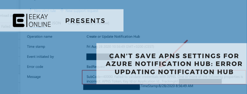 Can’t save APNS settings for Azure Notification Hub: Error updating ...