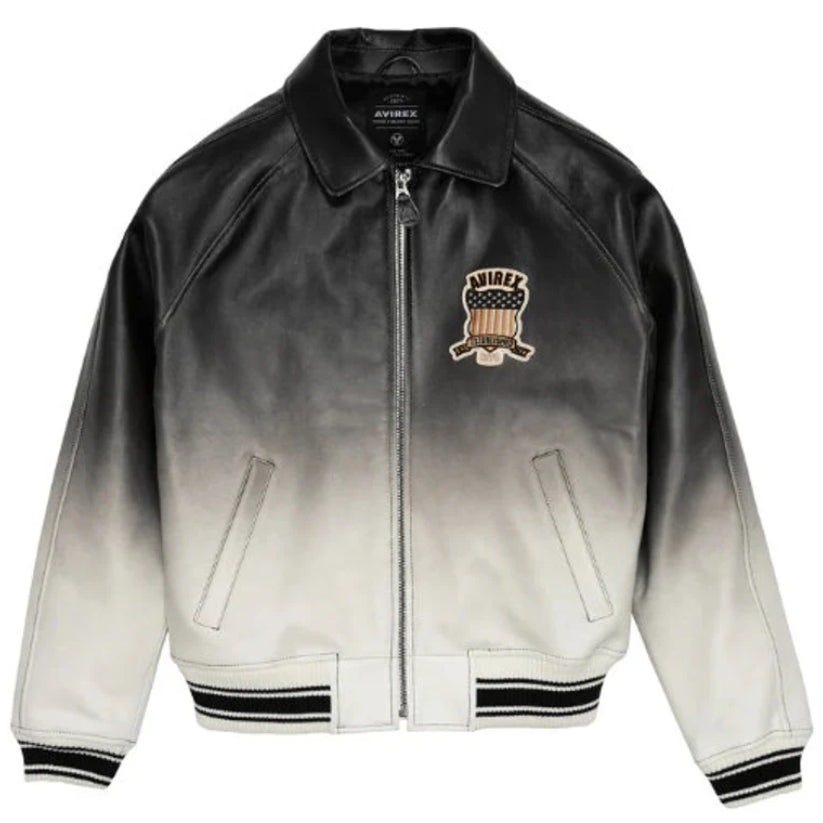 Avirex Men’s 1975 American Genuine Cowhide Leather Bomber Jacket ...
