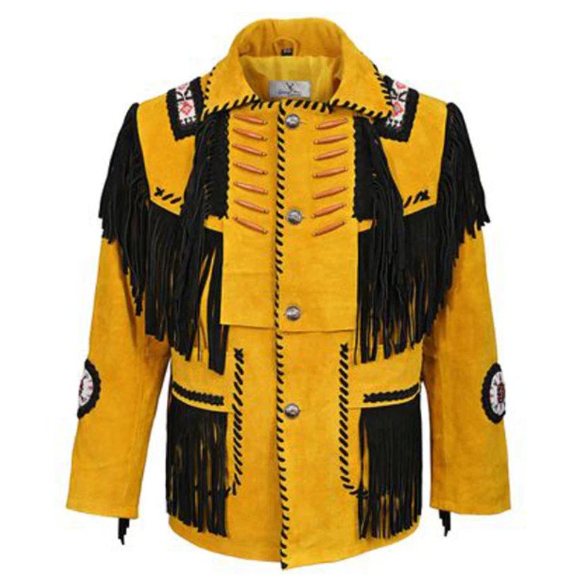New Style Men’s Yellow Western Jacket - Leatherstore - Medium