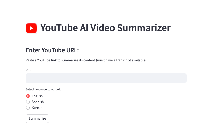 Building a simple YouTube AI Video Summarizer | by David Yoo | Medium