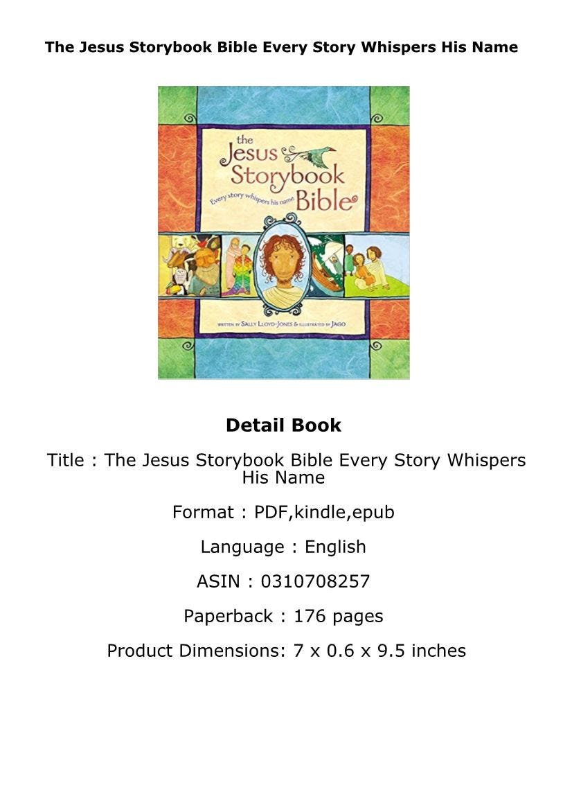 bookDOWNLOAD EBOOK The Jesus Storybook Bible Every Story Whispers His Name 7441534 - Ariyan - Medium
