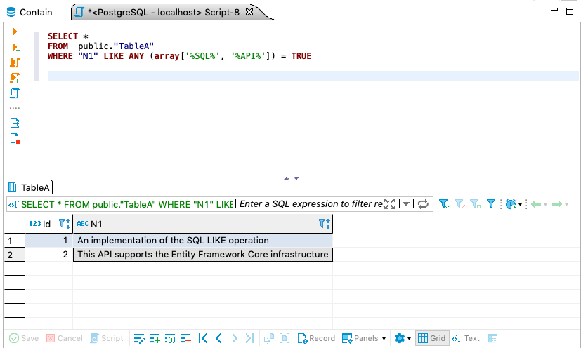 Query ข้อมูลด้วยเงื่อนไข Like Any ใน EntityFramework Core | by wk | Medium
