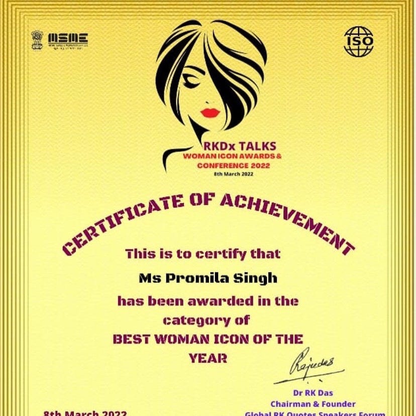 #Global archive Awards 2022@ Critics 2022 - Promila Singh S - Medium