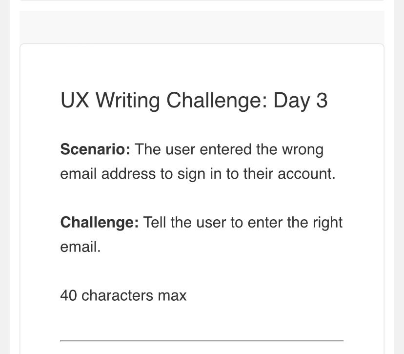 UX writing challenge- Day 3. Hello, welcome to day 3 as part of a… | by ...