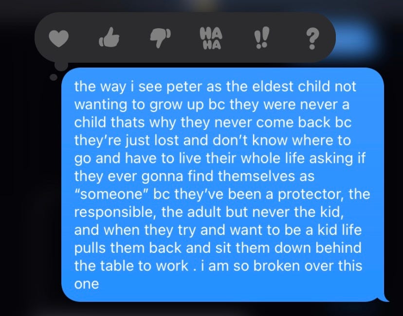 Peter — An Ode to the Past.. “Said you were gonna grow up, and you ...