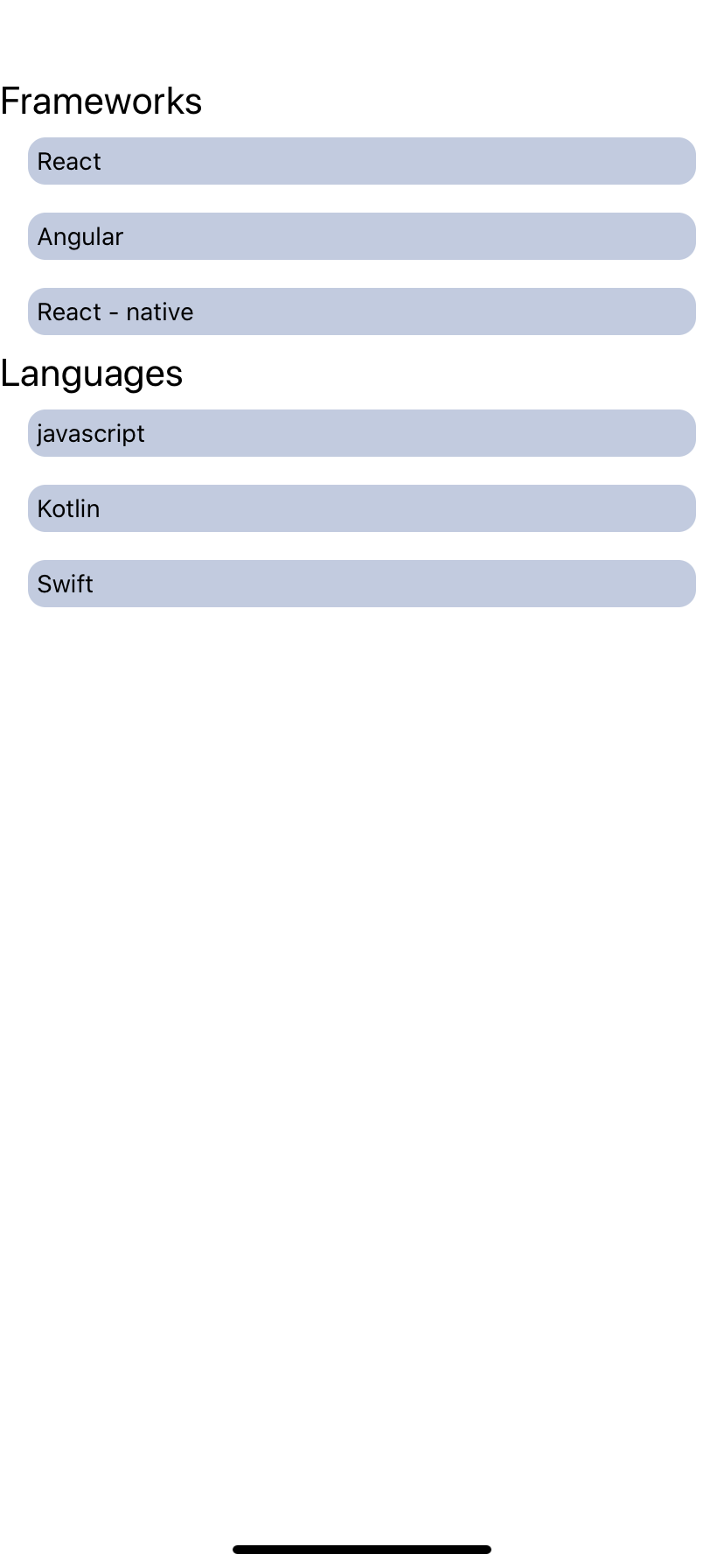React Native — Section List. Last week, We have grouped the data in… | by Bharath Raj Kumar | Medium