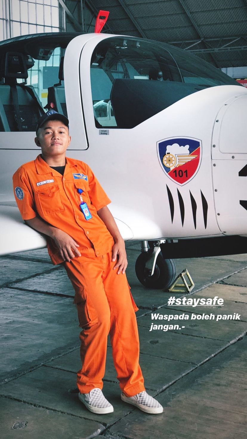 The photo is a photo when I was next to an airplane belonging to the ...