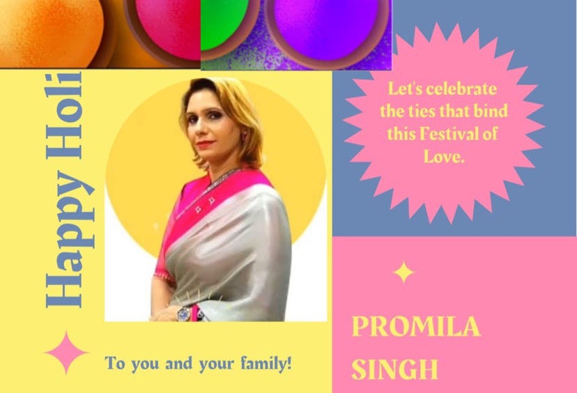 Happy holi2022 Everyone injoy. Tack care 🙏 - Promila Singh S - Medium