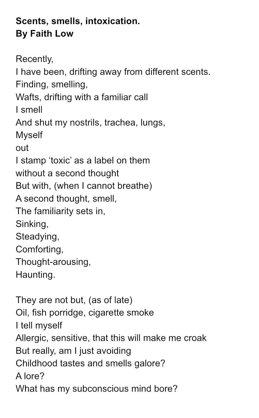 Scents, smells, intoxication.. personally penned poetry. | by Faith Low ...