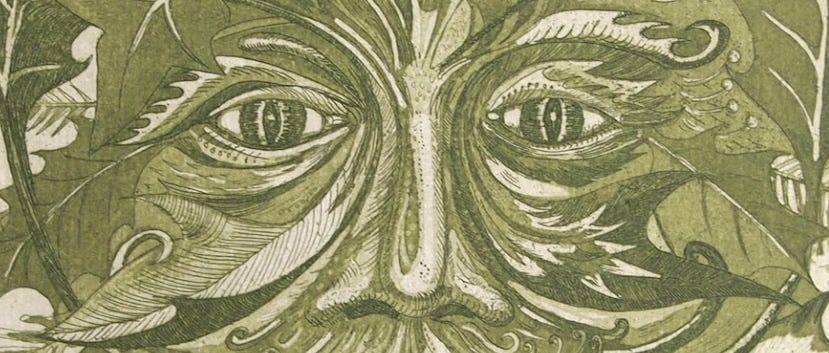 The Green Man. There is bark yet enrobing the remnants… | by Ian ...