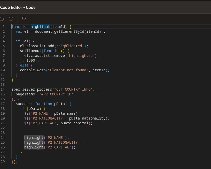 Returning Multiple Columns From A Lov Using Application Process And Javascript In Oracle Apex