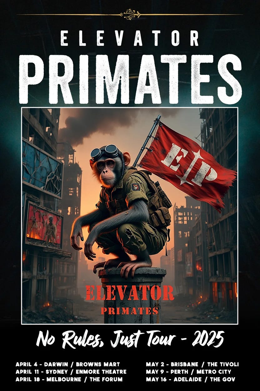 No Rules, Just Tour 2025 - Elevator Primates - Medium
